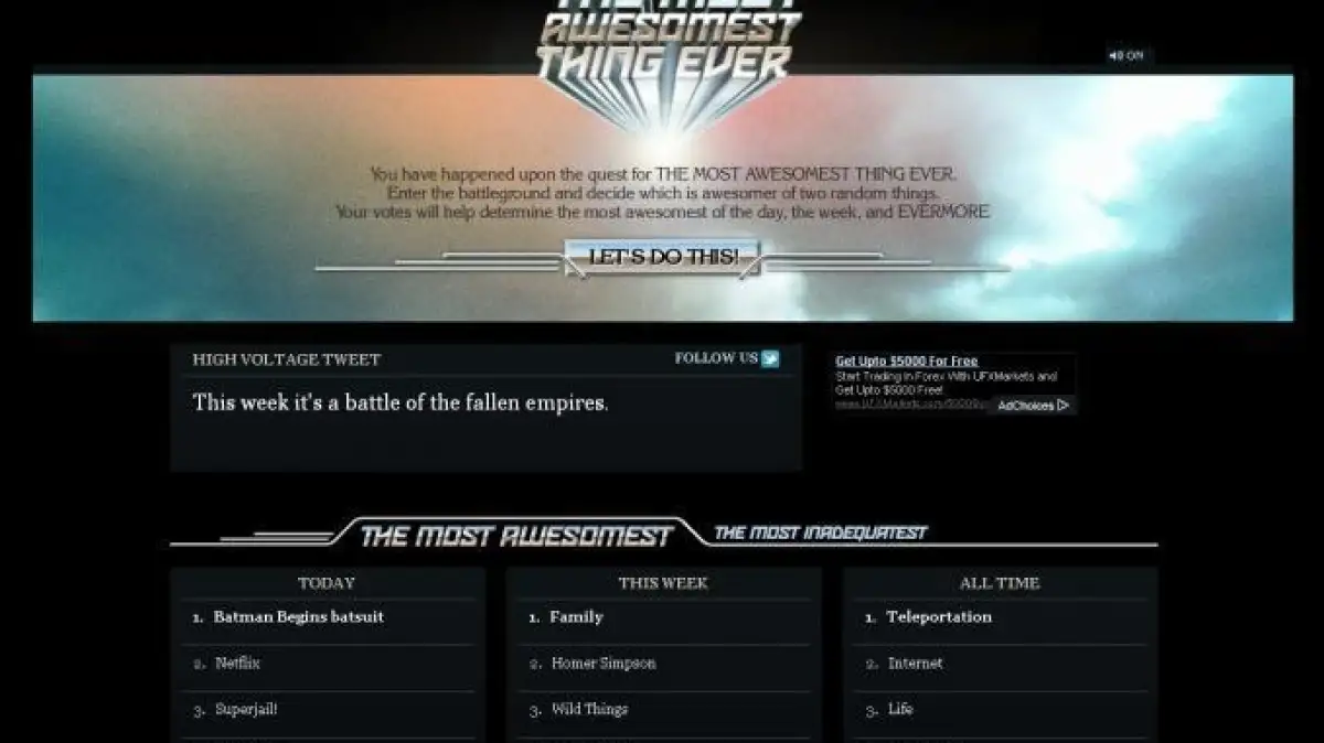 Ein Online-Ranking sucht "The Most Awesomest Thing Ever"