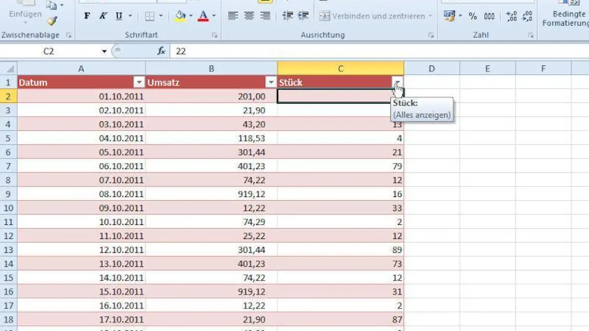 Farbe bringt mehr Übersicht in Excel-Tabellen
