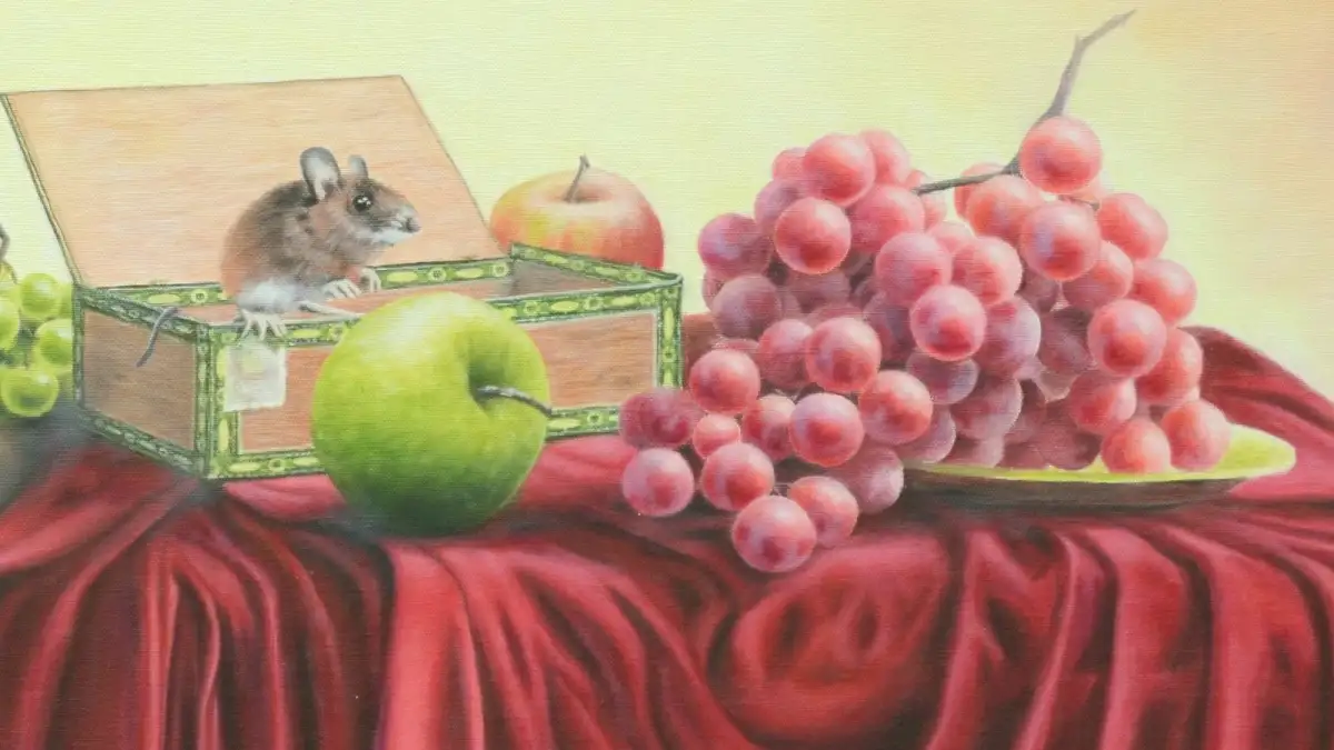 Kunst mit Maus und Trauben
