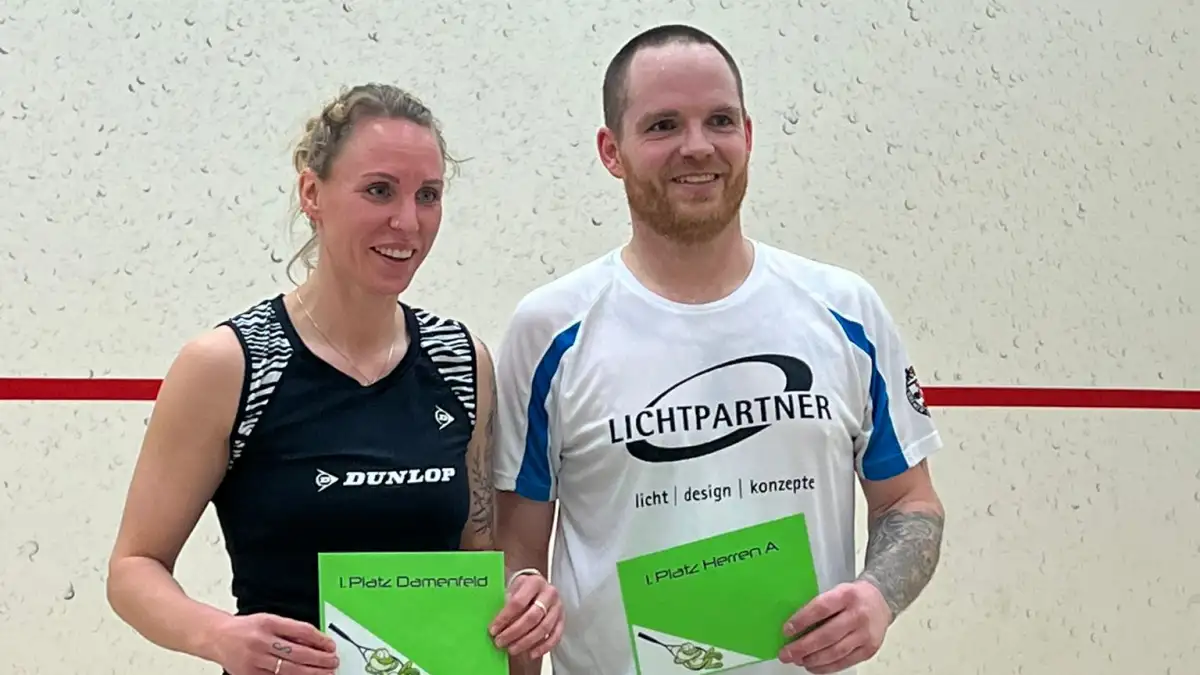 Squash: Sharon Sinclair und Tim Weber gewinnen in Baden