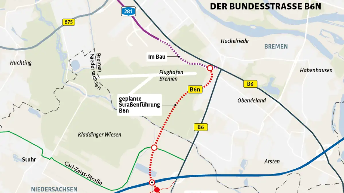 Neue Forderung nach Bundesstraße B6n zwischen Brinkum und Huckelriede